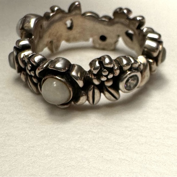 Pandora | Jewelry | Pandora Nature Serenity Moonstone Topaz Ring Size ...